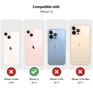 Zuslab Wallet Case Compatible with Apple iPhone 13 2021 Phone Case with Card Holder Shockproof Anti Scratch Cover with Tempered Glass Screen Protectors[x2Pack] Rose Gold