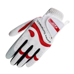 1pc men's golf glove left hand soft pu leather outdoor sport glove breathable golf hand wear all weather professional golf supplies flexible white men's glove for golfers