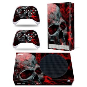 domilina full body vinyl skin stickers decal cover for series s console & controllers(blood skull)