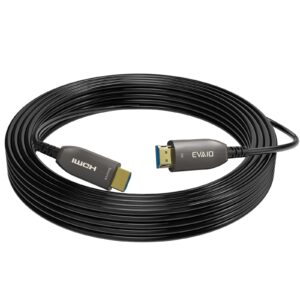 evaio 8k fiber optic hdmi cable 100 ft, hdmi 2.1, 48gbps, earc, 8k@60hz, 4k@120hz, compatible with rtx 3080/3090, xbox series x, ps5 etc