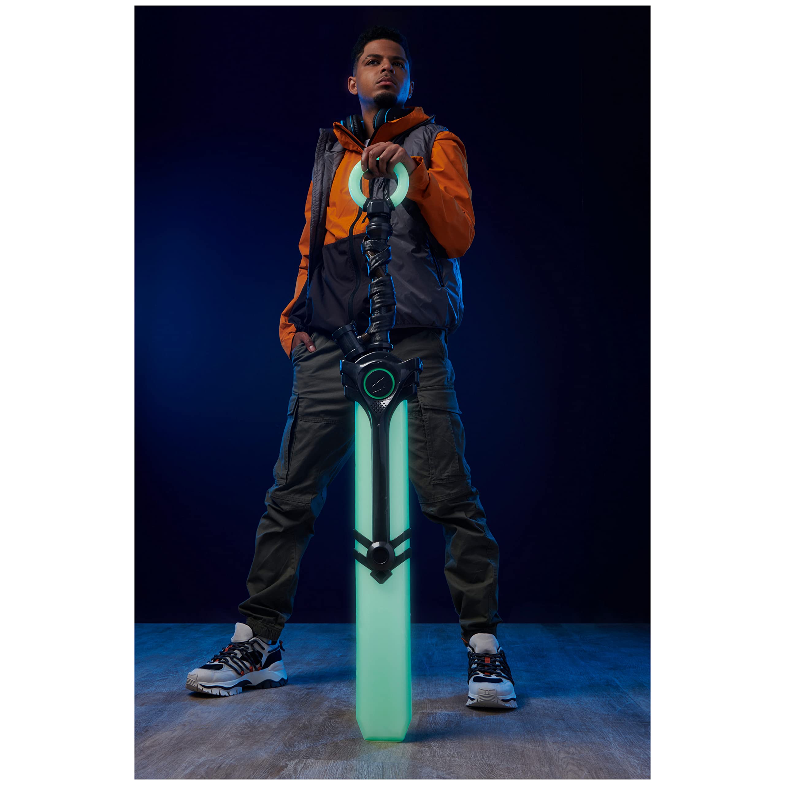 League of Legends, Life-Size Ekko’s Bat, Over 3 Feet with 15+ Iconic Lights and Sounds, Premium Cosplay, Display Stand, Champion Collection, for Ages 14 and Up