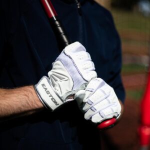 Easton | WALK-OFF NX Batting Gloves | Baseball/Softball | Youth Small | Caramel/Carolina Blue