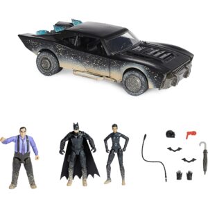 dc comics, ultimate batman set w/ exclusive 4” batman, selina kyle, the penguin action figures, batmobile, batman movie kids toys, age 4 and up (amazon exclusive)