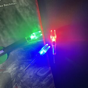 Ellen Archery X Lighted Nocks with Collars for Arrows with .204.233.244.246 Inside Diameter Bowstring Activated Linear Switch LED Nock Tail Illuminated Lighted Archery Nocks (Flash 3-Pack, 0.204)