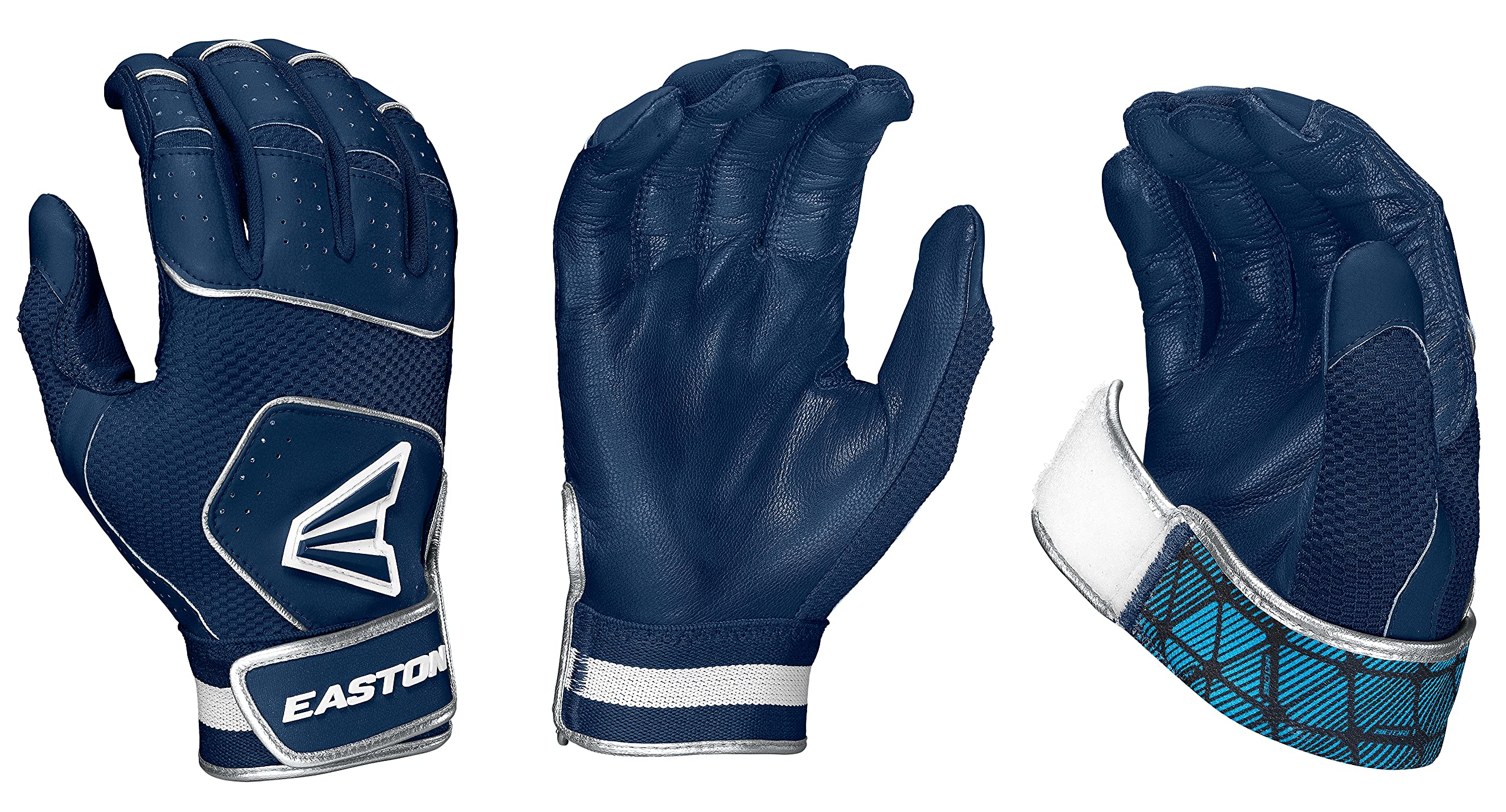 Easton | WALK-OFF NX Batting Gloves | Baseball/Softball | Youth Small | Caramel/Carolina Blue