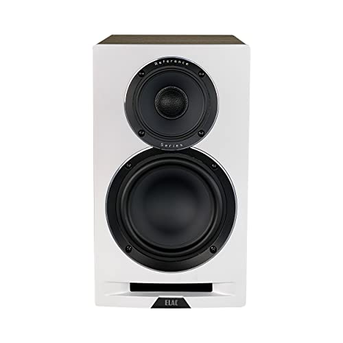 ELAC Uni-Fi Reference 3-Way 5-1/4" Bookshelf Speakers, Oak or Walnut Speakers for Home Theater and Stereo System, White Baffle with Oak Sides