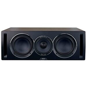 ELAC Uni-Fi Reference 3-Way 5-1/4" Center Speaker, Oak or Walnut Center Speaker for Home Theater, Black Baffle with Walnut Sides