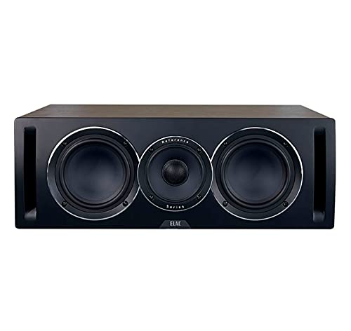 ELAC Uni-Fi Reference 3-Way 5-1/4" Center Speaker, Oak or Walnut Center Speaker for Home Theater, Black Baffle with Walnut Sides