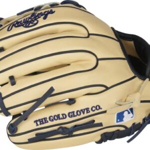 Rawlings | HEART OF THE HIDE Baseball Glove | CONTOUR - Youth Fit | Advanced Break-In | 11.5" | Pro I Web | Right Hand Throw | Camel/Navy