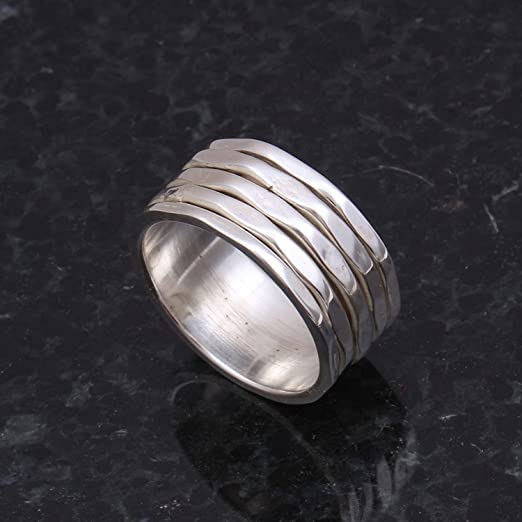 925 Sterling Silver Ring, Meditation Ring ,Spinner Ring, Plain Silver Ring (6.5)