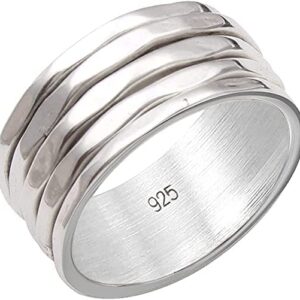 925 Sterling Silver Ring, Meditation Ring ,Spinner Ring, Plain Silver Ring (6.5)