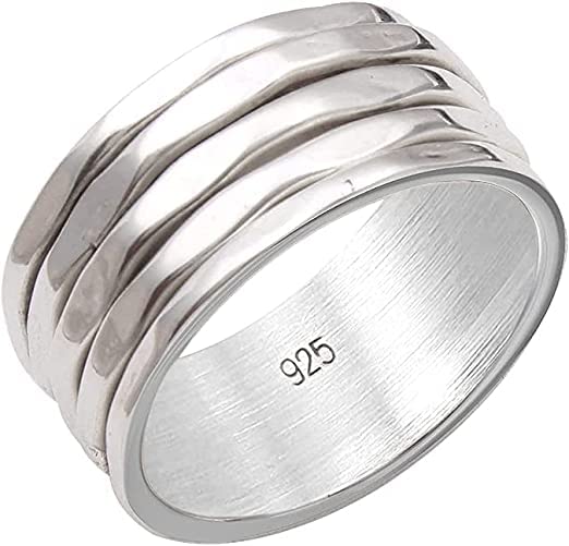 925 Sterling Silver Ring, Meditation Ring ,Spinner Ring, Plain Silver Ring (6.5)