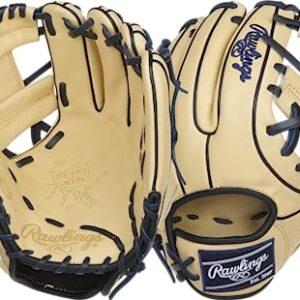 Rawlings | HEART OF THE HIDE Baseball Glove | CONTOUR - Youth Fit | Advanced Break-In | 11.5" | Pro I Web | Right Hand Throw | Camel/Navy