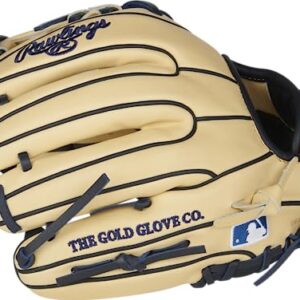 Rawlings | HEART OF THE HIDE Baseball Glove | CONTOUR - Youth Fit | Advanced Break-In | 11.5" | Pro I Web | Right Hand Throw | Camel/Navy