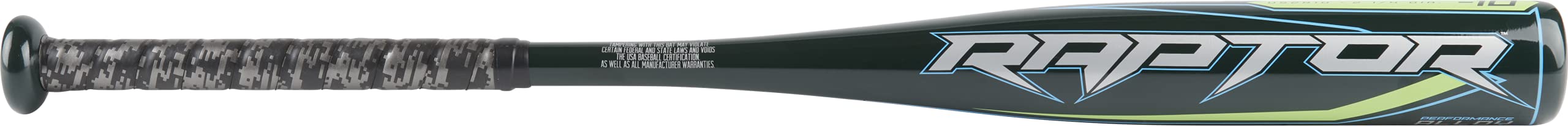 Rawlings RAPTOR USA Baseball Bat | -10 | 1 Pc. Aluminum | Dark Green | 27 inch