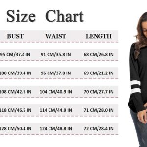 Ahacool Womens Sweatshirts Long Sleeve Shirts for Women Crewneck Sweatshirt(Black L)