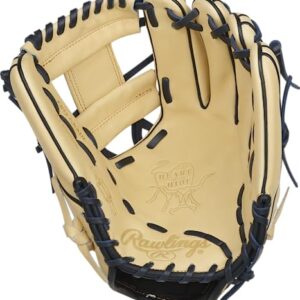 Rawlings | HEART OF THE HIDE Baseball Glove | CONTOUR - Youth Fit | Advanced Break-In | 11.5" | Pro I Web | Right Hand Throw | Camel/Navy