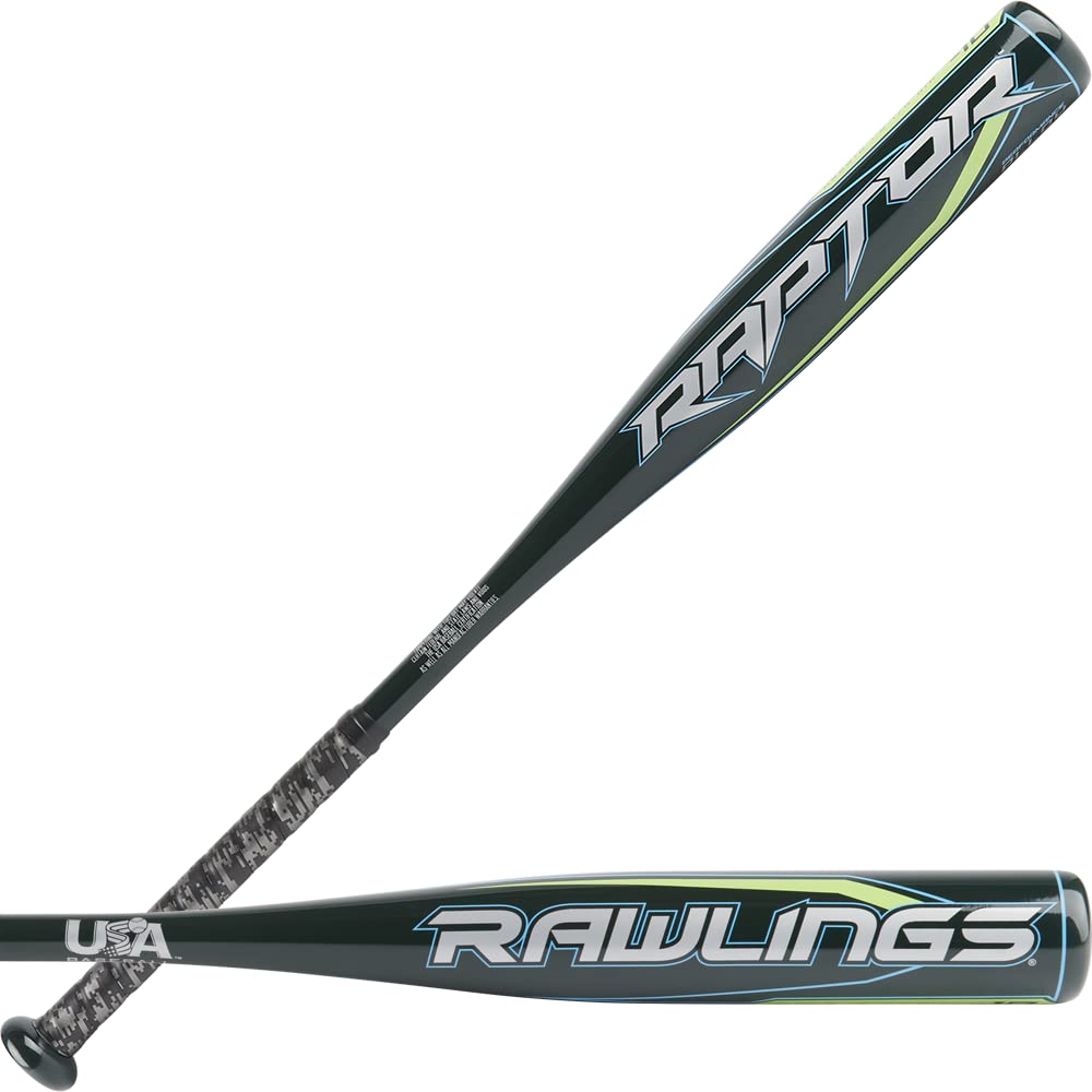 Rawlings RAPTOR USA Baseball Bat | -10 | 1 Pc. Aluminum | Dark Green | 27 inch