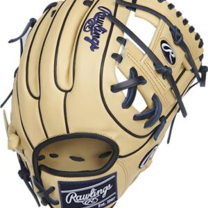 Rawlings | HEART OF THE HIDE Baseball Glove | CONTOUR - Youth Fit | Advanced Break-In | 11.5" | Pro I Web | Right Hand Throw | Camel/Navy