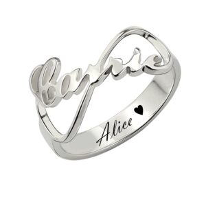 infinity name ring personalized love forever initial letter stacking ring gift for women