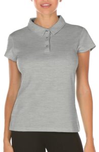 icyzone golf polo shirts for women, ladie's collared tennis short sleeve tops (grey, m)