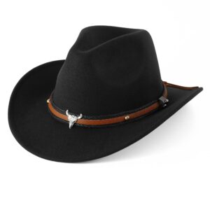 docila cowboy hats for women men faux fur western cowgirl hats felt american cattleman hat country fedora cowboy rodeo costume decorations black