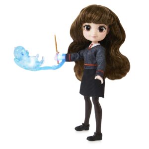 Wizarding World Harry Potter, 8-inch Hermione Granger Light-up Patronus Doll with 7 Doll Accessories and Hogwarts Robe, Kids Toys for Ages 5 and up