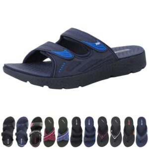 gold pigeon shoes eva ultra cushion men slides quick dry thick adjustable strap slide sandal for men size 8.5-9 / women size 10-10.5 * 8591 navy -41