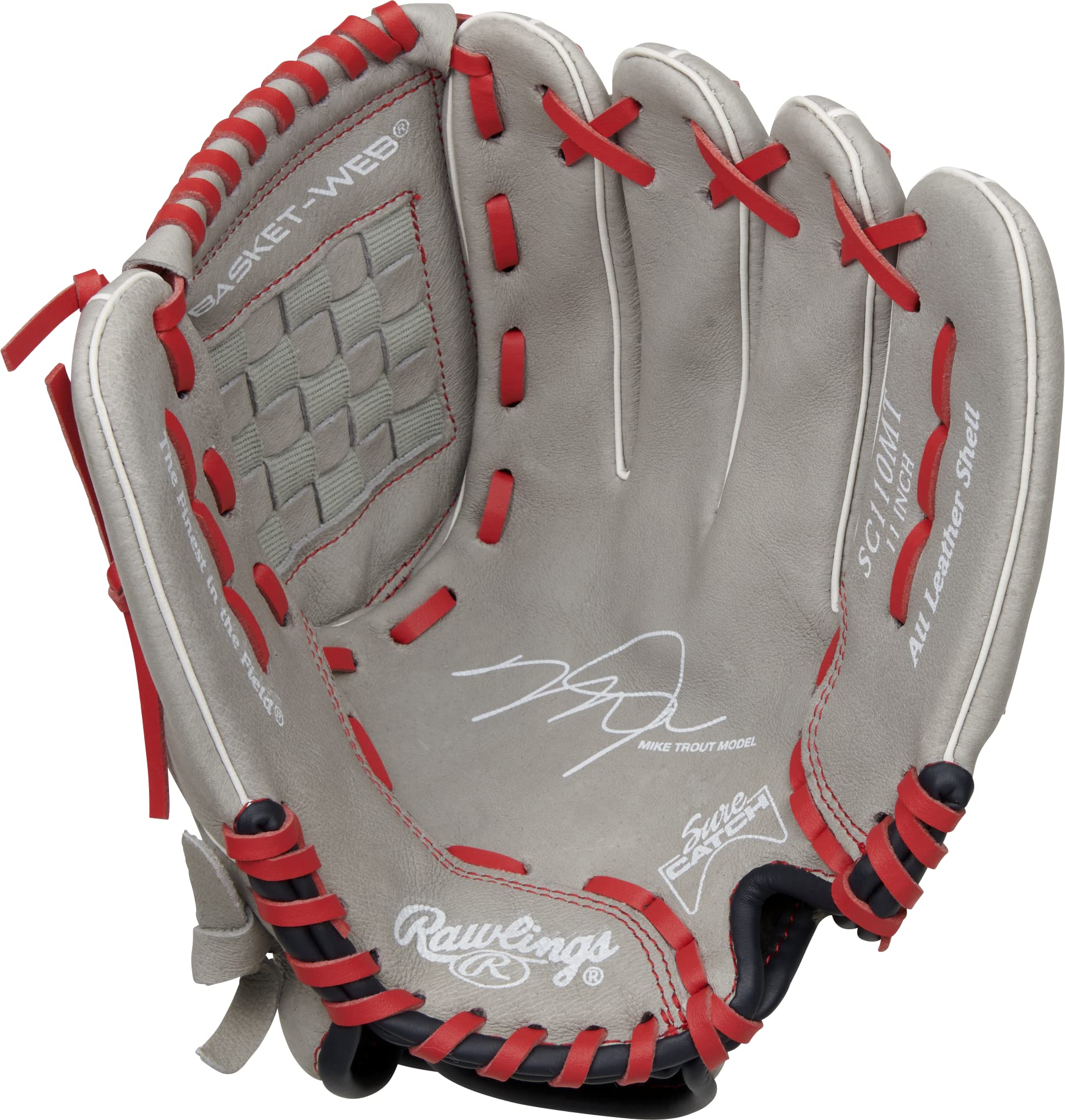 Rawlings | SURE CATCH T-Ball & Youth Baseball Glove | Right Hand Throw | 11" | Mike Trout Model