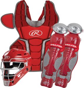 rawlings | renegade 2.0 catcher's set | baseball | nocsae certified | adult 15+ | scarlet/silver