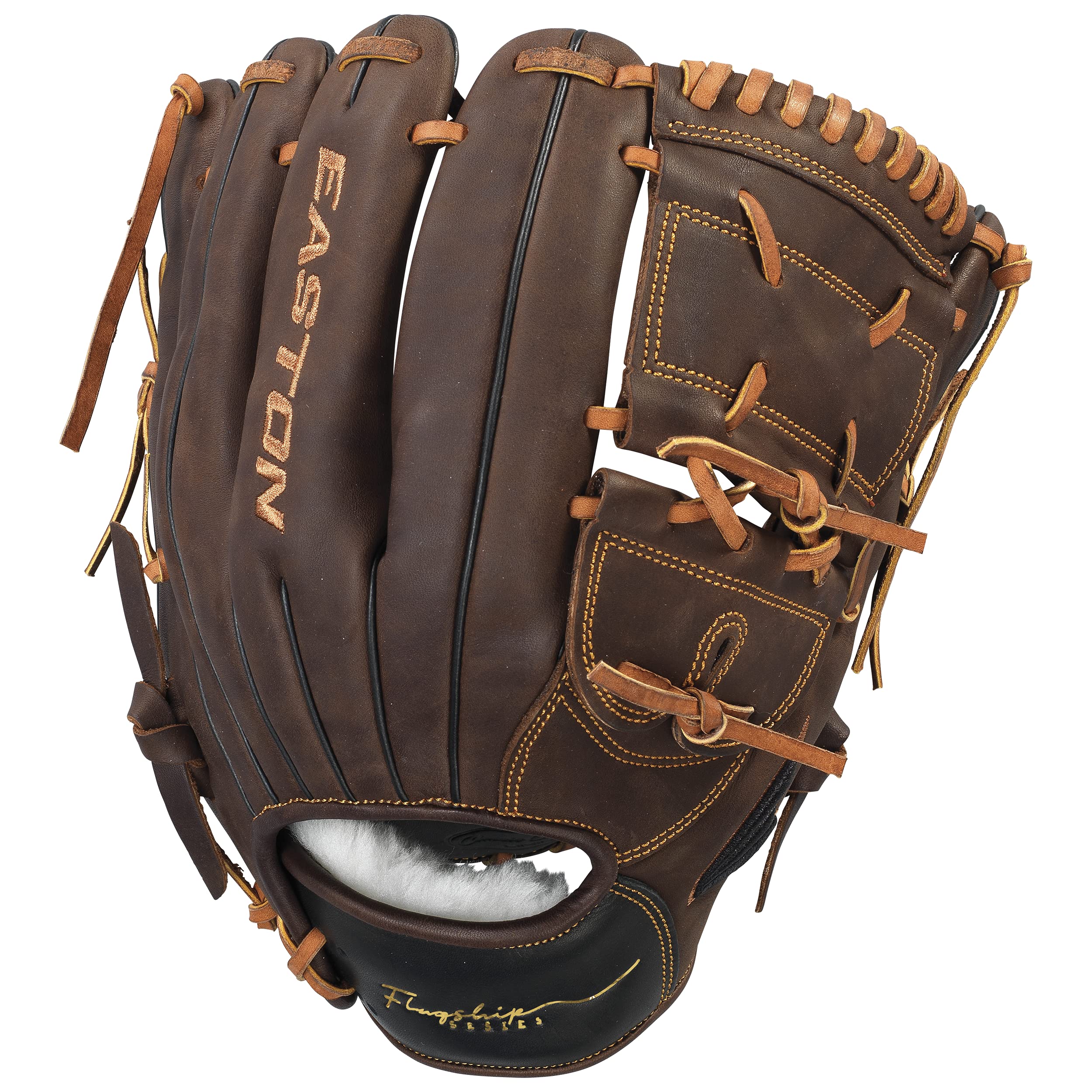 Easton | FLAGSHIP Baseball Glove | Right Hand Throw | 12" - 2-Piece Solid Web | Brown