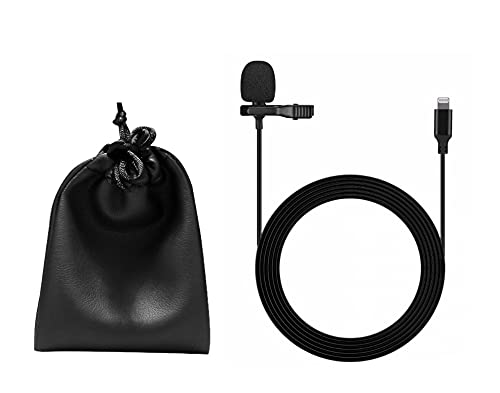 Clip On Plug & Play Lavalier Microphone Lapel Mic Compatible with iPhone for Video Recording, Live Streaming, Vlogging