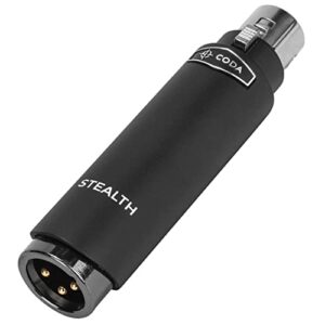 coda mb-stealth in-line microphone preamp, active booster for dynamic and ribbon mics - ultra low noise, enhance and add clarity to your podcast or livestream