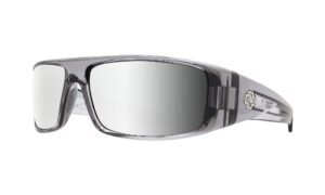 spy logan 670939204352 clear smoke/hd plus gray green with silver mirror rectangtle sunglasses for men for women 61… + bundle with designer iwear eyewear kit