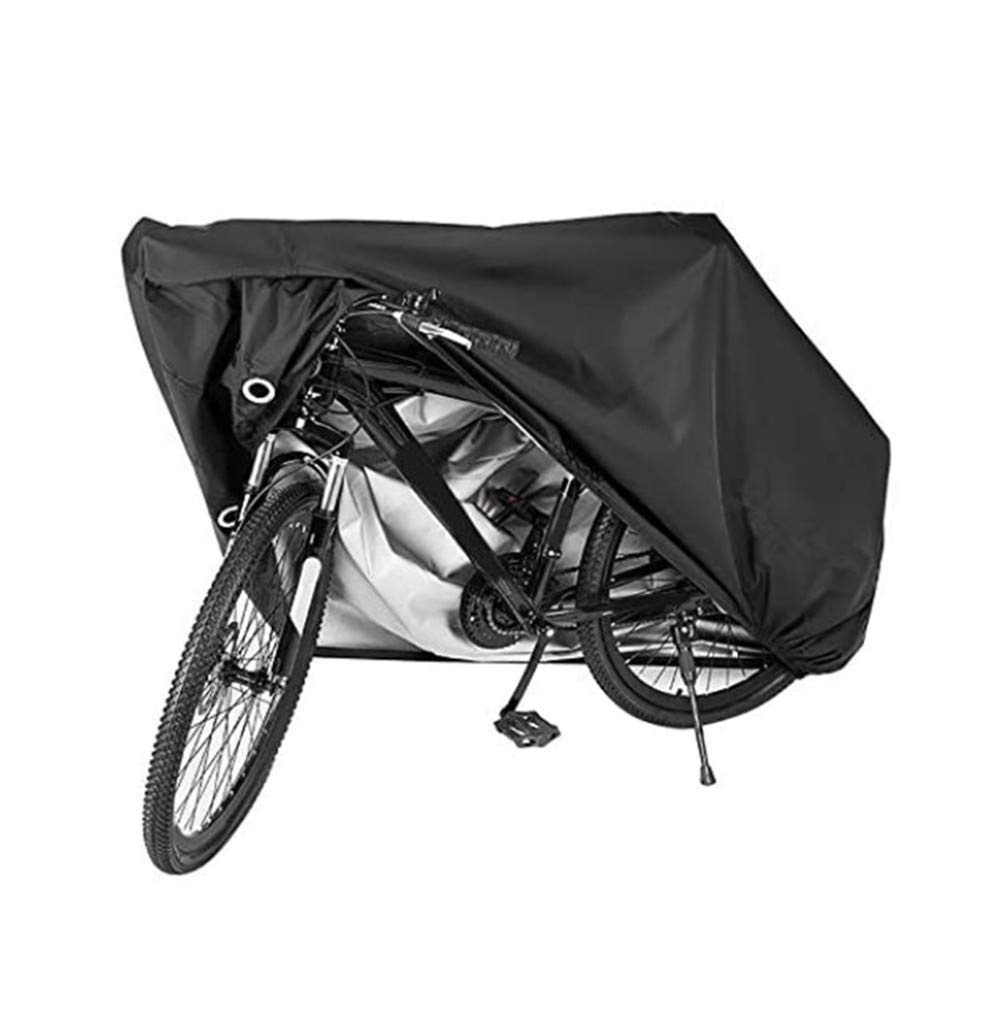 Bike Cover Waterproof Outdoor Bicycle Covers for Mountain and Road Bikes, Rain Sun UV，Bikes with Lock Holes & Storage Bag (Black)