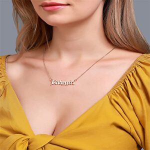 coadipress Old English Babygirl Necklace for Women Unique 18k Gold Silver Plated Adjustable Words Stainless Steel Clavicle Chain Necklaces Jewelry Birthday Gift (Silver)