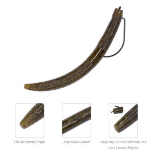 Bombrooster Rubber Worms Senkos 4" 5" Salt Impreatation Soft Plastic Lures Kit Bass Fishing