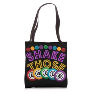 funny bingo winner gambling gift shake those balls bingo tote bag