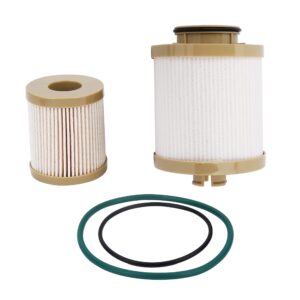 Replacement Fuel Filter - Compatible with Ford - 2003-2007 - F250, F350, F450, F550 Super Duty, Excursion - Replaces FD4616, 3C3Z9N184CB - 6.0L V8 Diesel Upper Fuel Bowl and Lower Lifter Pump Filter