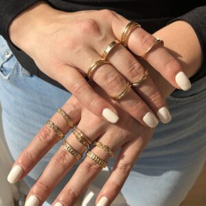 Wiwpar Vintage Knuckle Midi Ring Set Open Rings Gold for Women Adjustable Set 12Pcs