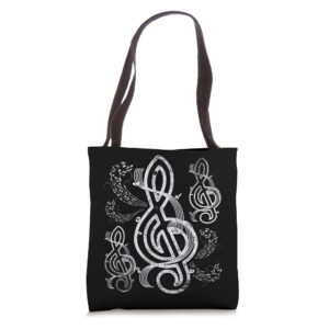 composer musician classical music notes treble clef tote bag