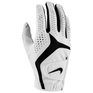 nike dura feel x golf glove for right hand white | white | black medium/large