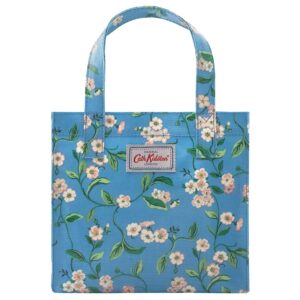 cath kidston s bookbag oilcloth mini open top handle bag small size water resistant lunch bag floral pattern (forget me not (sky blue))