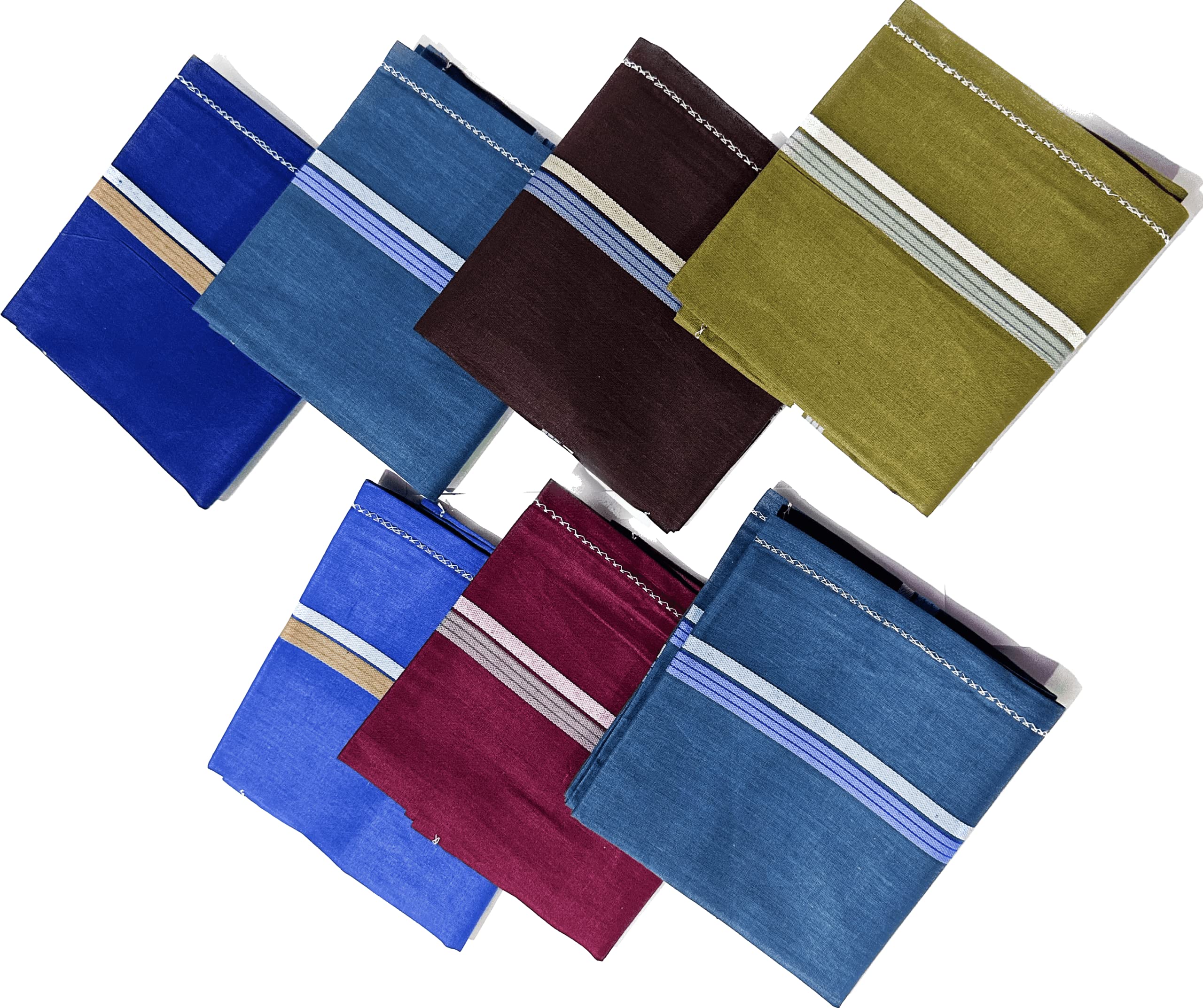 Royal Mart men's handkerchiefs, 100% cotton, hemstitched, 17x17 inches, multi-colored (Pack of 12)