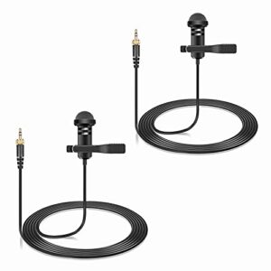 2-pack lavalier lapel microphone compatible with sennheiser wireless system bodypack transmitter, omnidirectional condenser mic for youtube, lectures, living performance