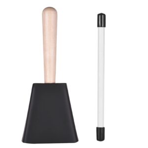 professional metal cowbell with wooden handle mallet percussion instrument