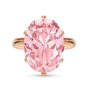 linawe rose quartz morganite pink diamond cubic zirconia love ring for women, rose gold fake engagement wedding mood adjustable ring, gemstone rhinestone costume jewelry