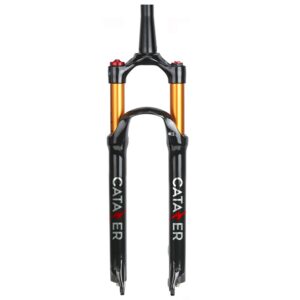 catazer mtb air suspension fork, 26/27.5/29er travel 120mm, qr 9mm hydraulic/remote lockout standard tapered stem tube xc am ultralight mountain bike front forks (tapered-hydraulic lock,29")