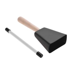 Professional Metal Cowbell with Wooden Handle Mallet Percussion Instrument