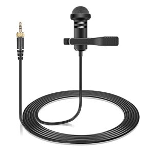 lavalier microphone compatible with sennheiser wireless bodypack transmitter, omnidirectional condenser lapel mic 3.5mm with screw lock, 5ft